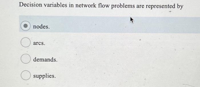 Solved Decision variables in network flow problems are | Chegg.com