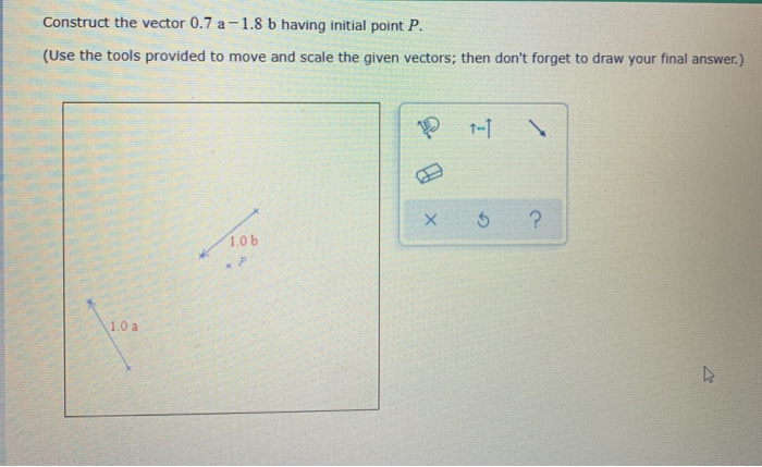Solved Construct the vector 0.7 a - 1.8 b having initial | Chegg.com