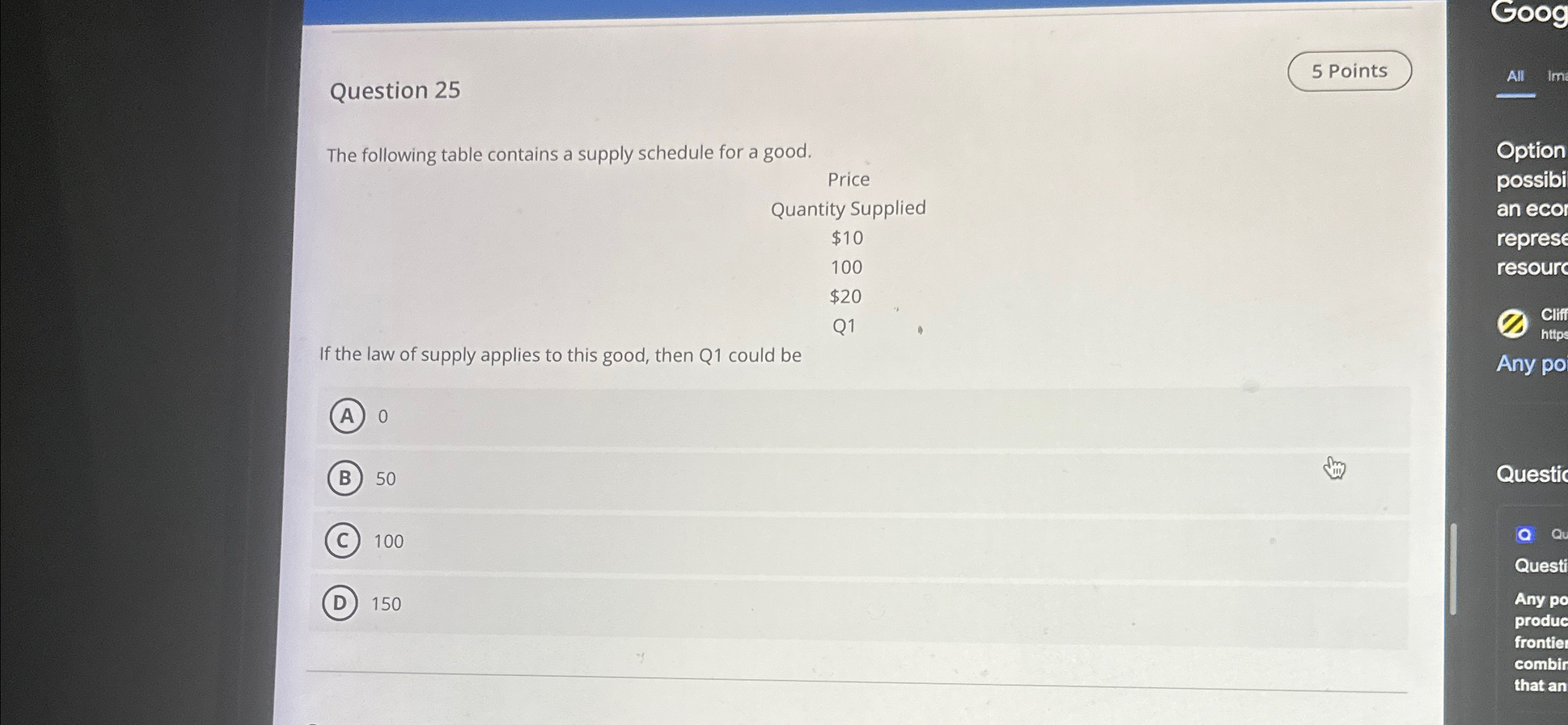 Solved Question 255 ﻿PointsThe following table contains a | Chegg.com