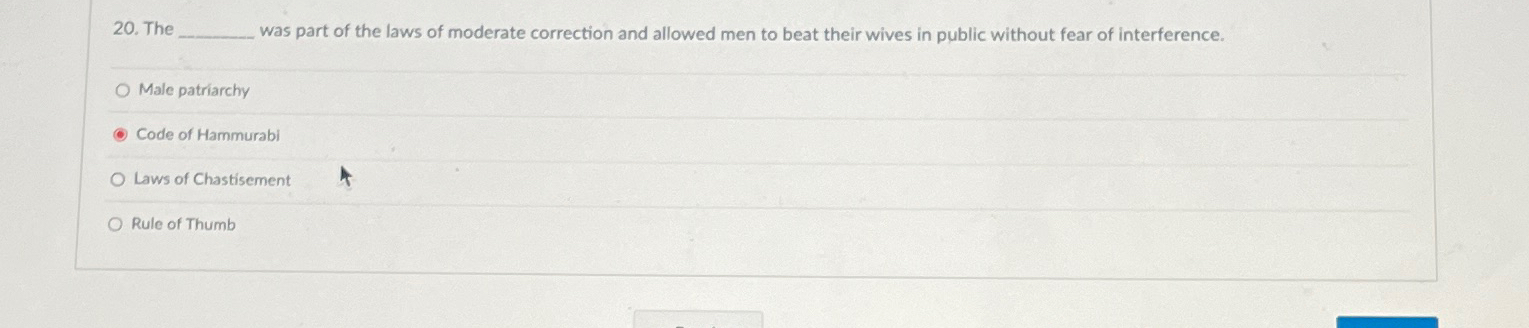 Solved The was part of the laws of moderate correction and | Chegg.com