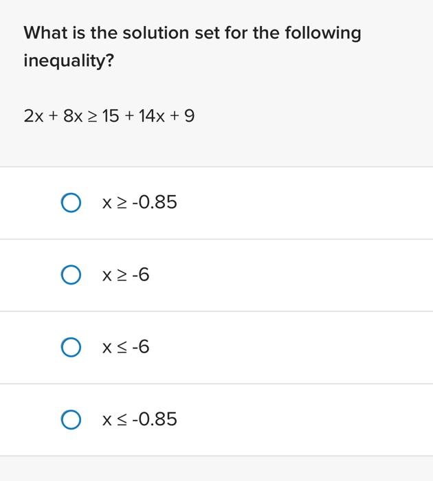 Solved What is the solution set for the following | Chegg.com