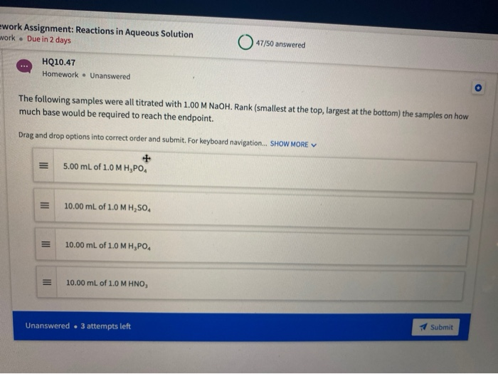 Solved ework Assignment: Reactions in Aqueous Solution work | Chegg.com