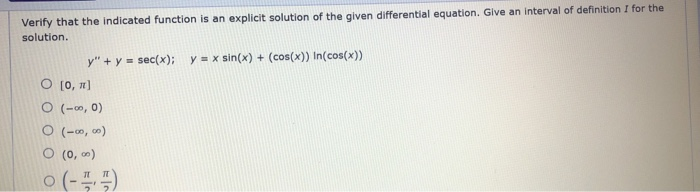 Solved Verify that the indicated function is an explicit | Chegg.com