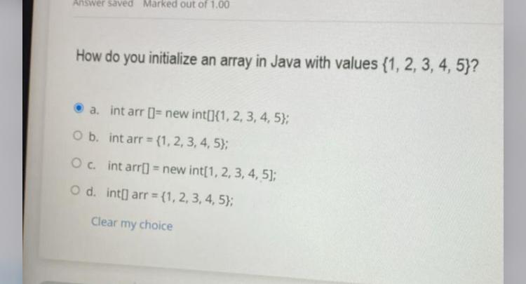 Solved Answer savedMarked out of 1.00How do you initialize | Chegg.com