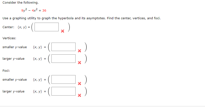 Solved Consider the following.9y2-4x2=36Use a graphing | Chegg.com