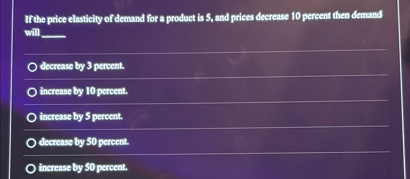 Solved If the price elasticity of demand for a product is | Chegg.com