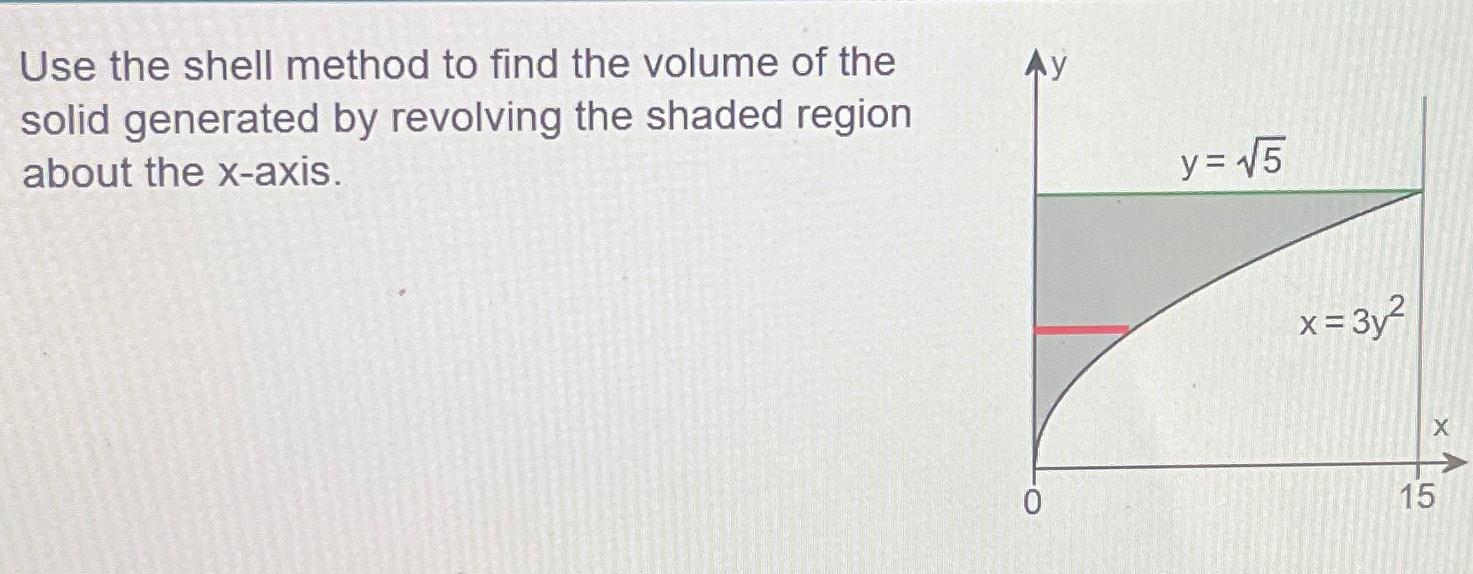 Solved Use the shell method to find the volume of the solid | Chegg.com