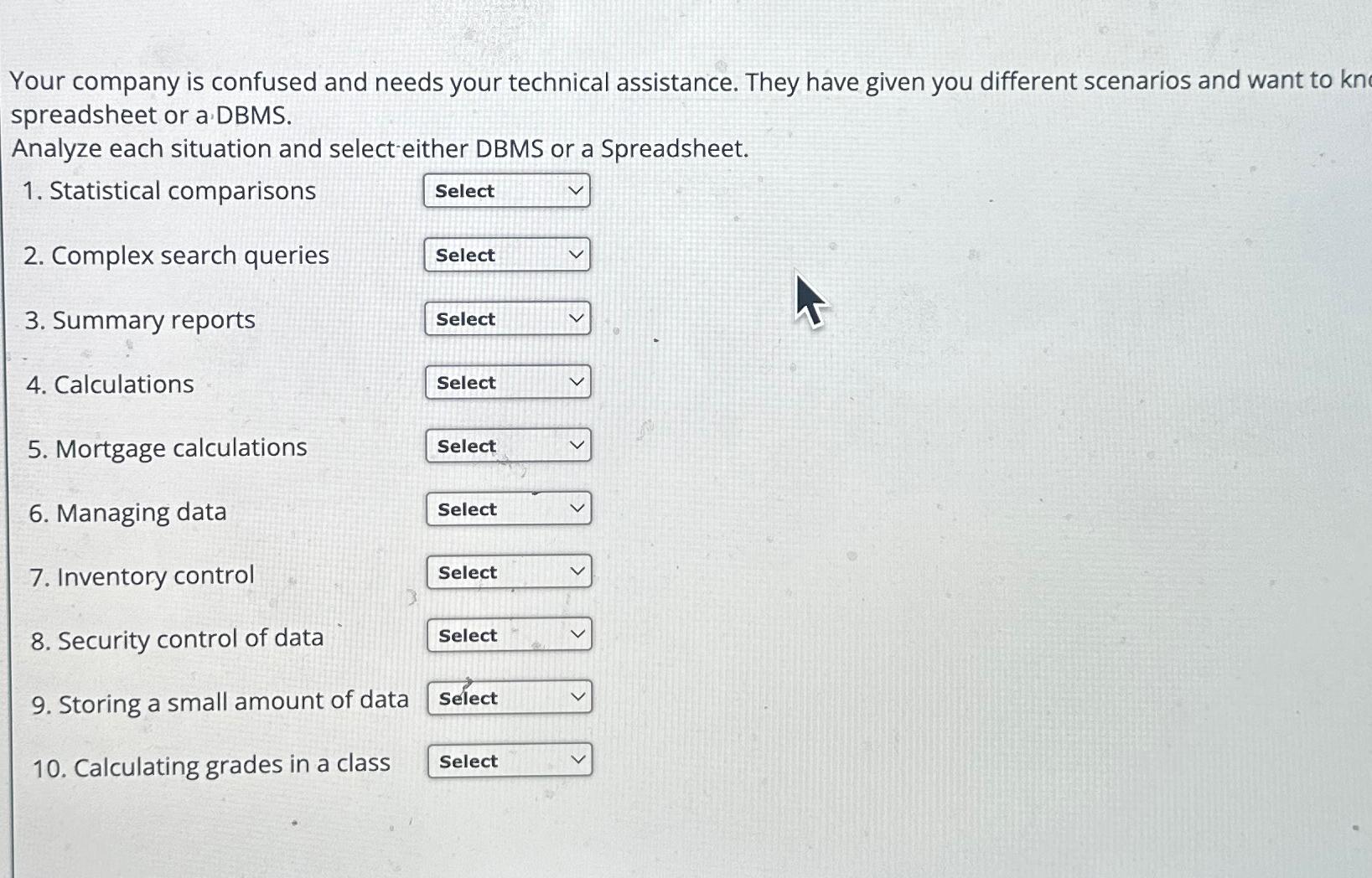 Solved Your company is confused and needs your technical | Chegg.com
