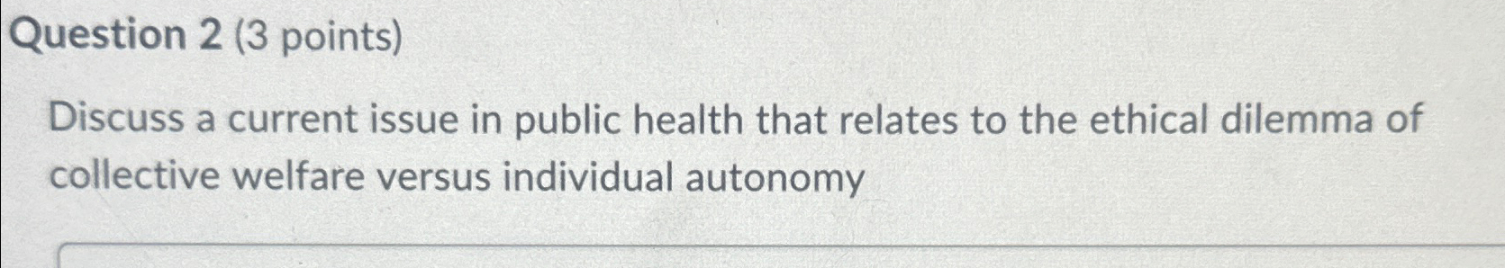 Solved Question 2 ( 3 ﻿points)Discuss a current issue in | Chegg.com