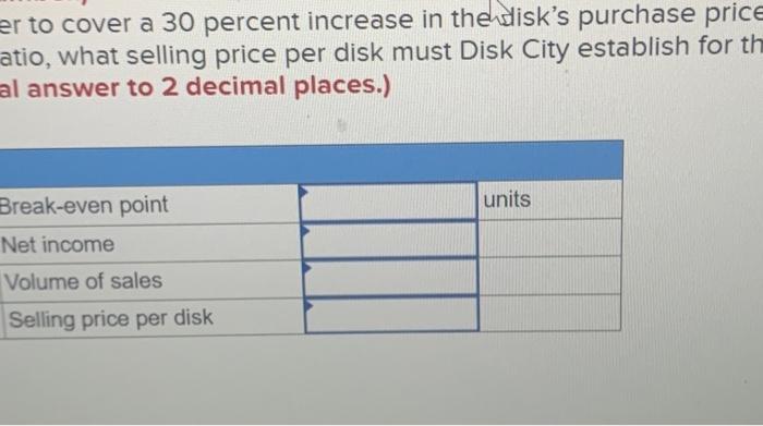 Solved Disk City , Inc. , is a retailer for digital video | Chegg.com