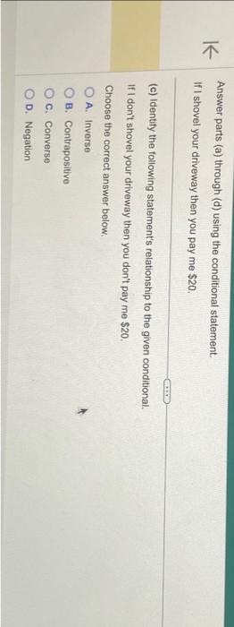 Solved Answer parts (a) through (d) using the conditional | Chegg.com