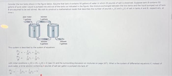 Solved Consider the two tanks shown in the figure below. | Chegg.com