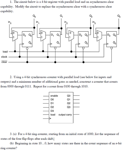 Solved The circuit below is a 4-bit register with parallel | Chegg.com