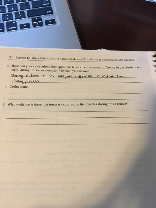 Exercise 13a Review Questions: iWorx EMG and | Chegg.com