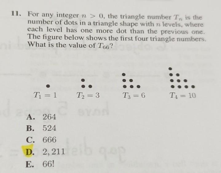 Solved For any integer n>0, ﻿the triangle number Tn ﻿is the | Chegg.com
