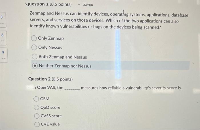 Solved Zenmap and Nessus can identify devices, operating | Chegg.com