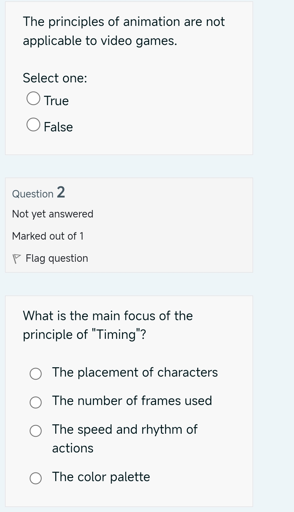Solved The principles of animation are not applicable to | Chegg.com
