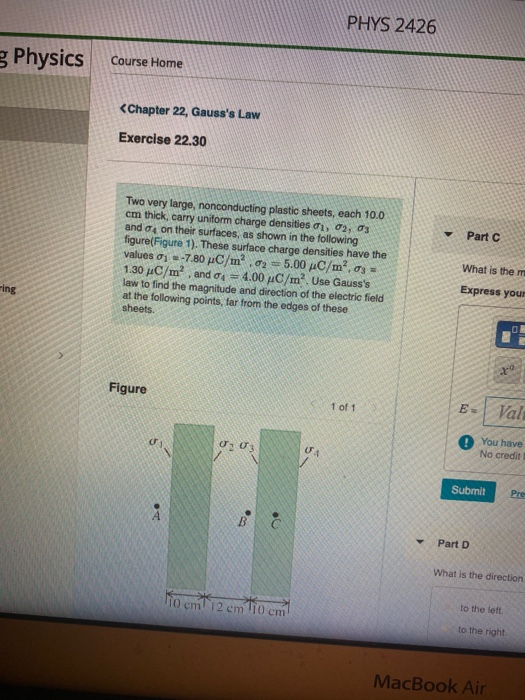 Solved PHYS 2426 3 Physics Course Home | Chegg.com