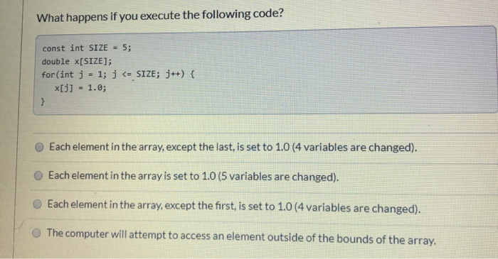 Solved What happens if you execute the following code? const | Chegg.com