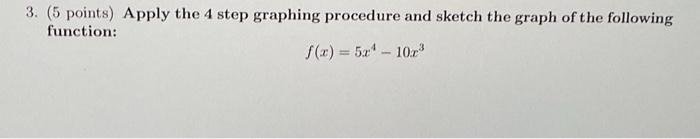 Solved 3. (5 points) Apply the 4 step graphing procedure and | Chegg.com