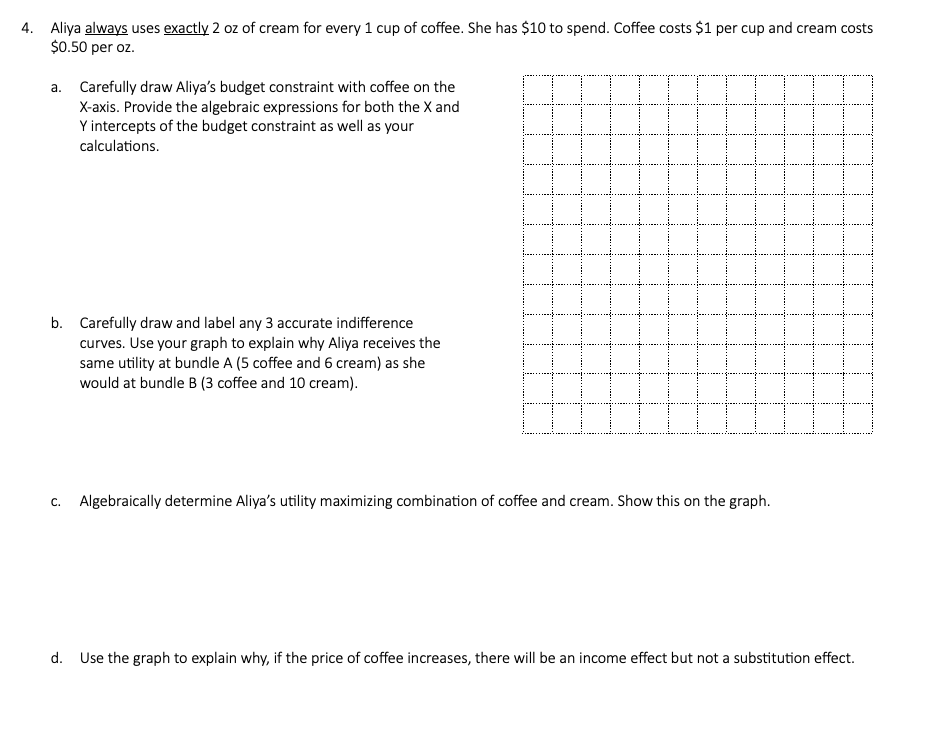 Solved Aliya always uses exactly 2 ﻿oz of cream for every 1 | Chegg.com