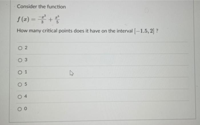 Solved Consider the function f (x) = + How many critical | Chegg.com