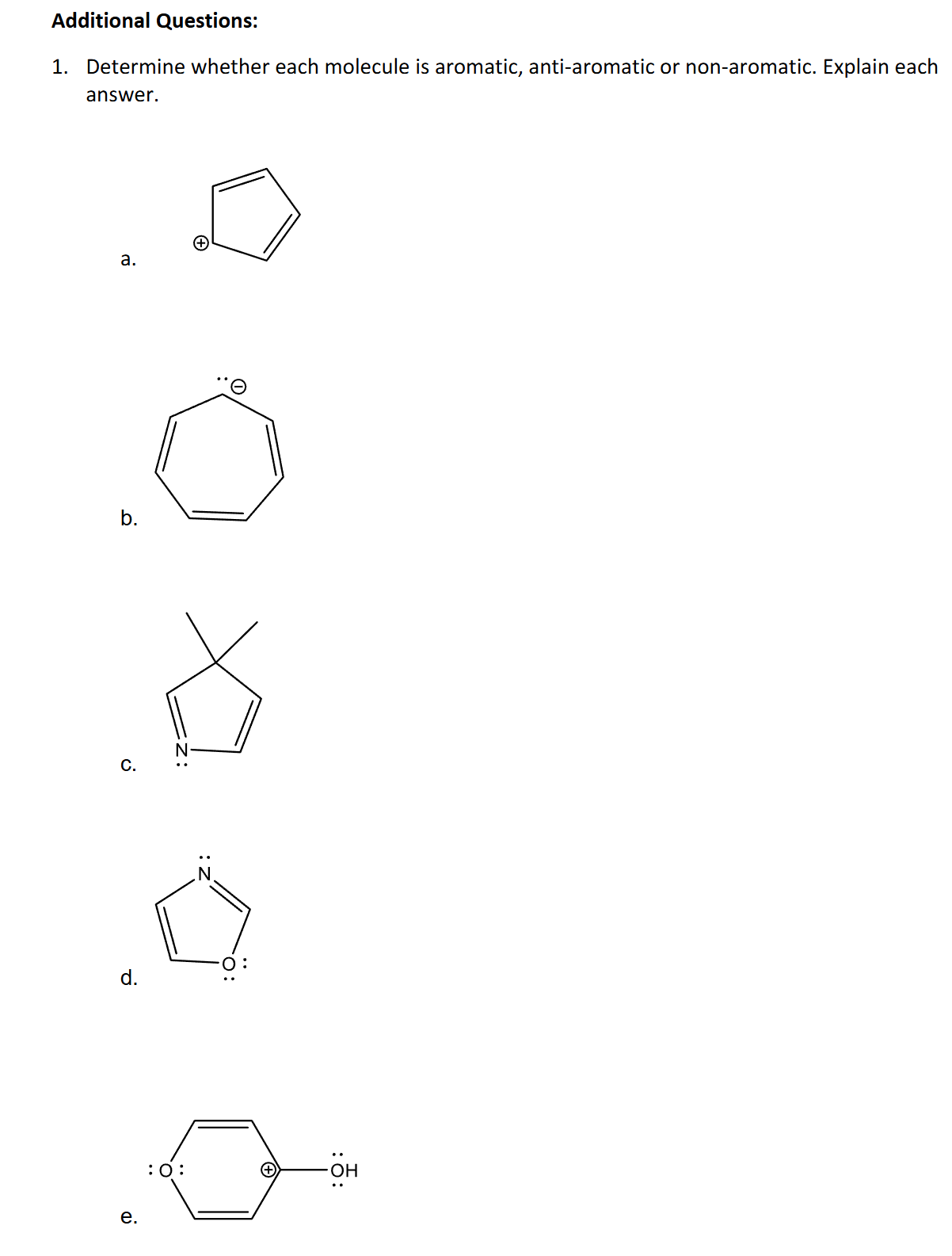 Solved Additional Questions:Determine whether each molecule | Chegg.com