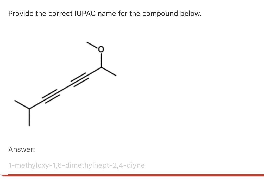 Solved Provide the correct IUPAC name for the compound | Chegg.com