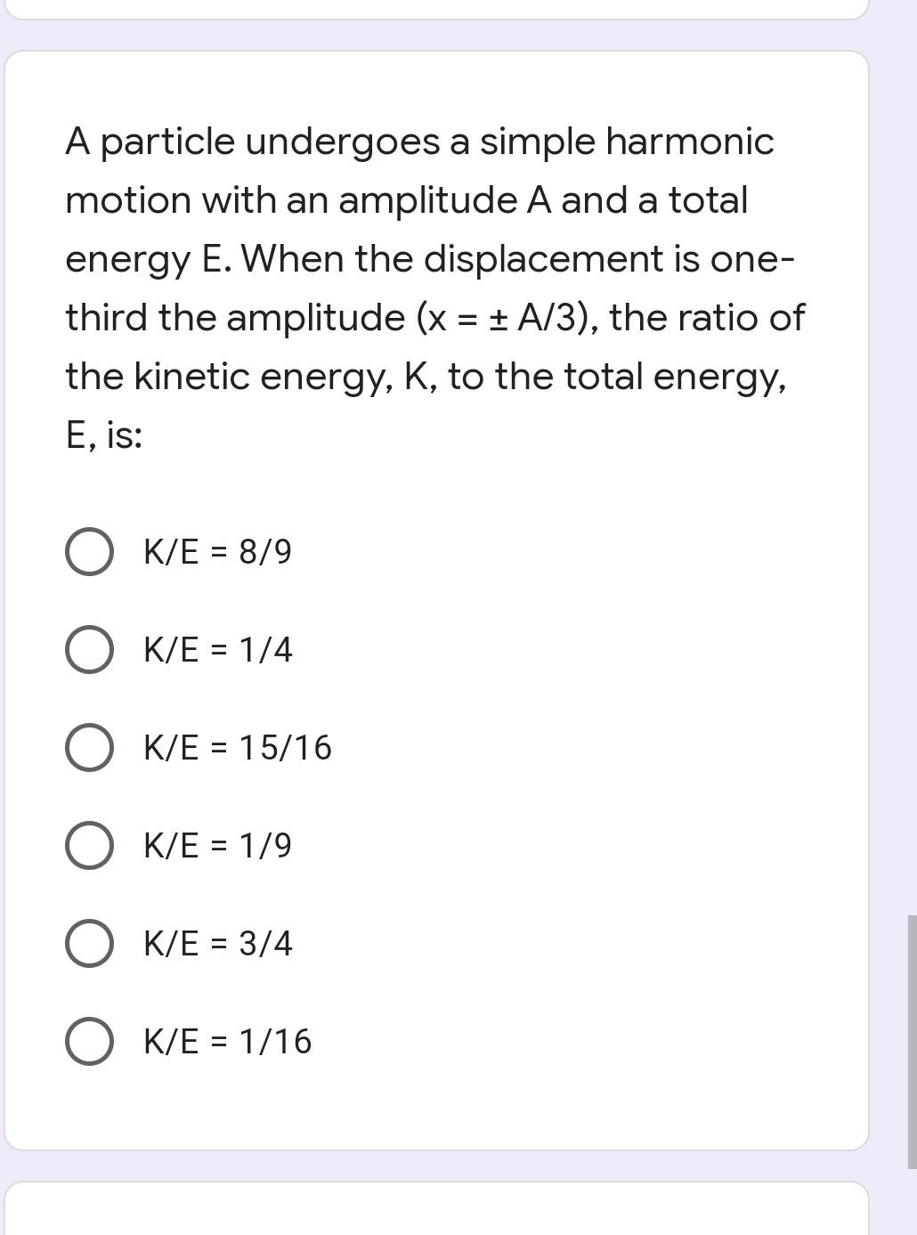 Solved A particle undergoes a simple harmonic motion with an | Chegg.com