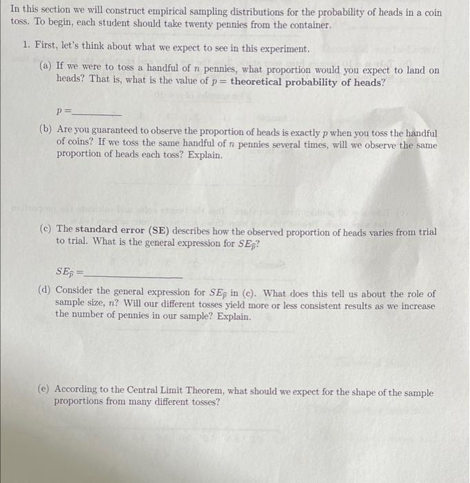 Solved In this section we will construct empirical sampling | Chegg.com