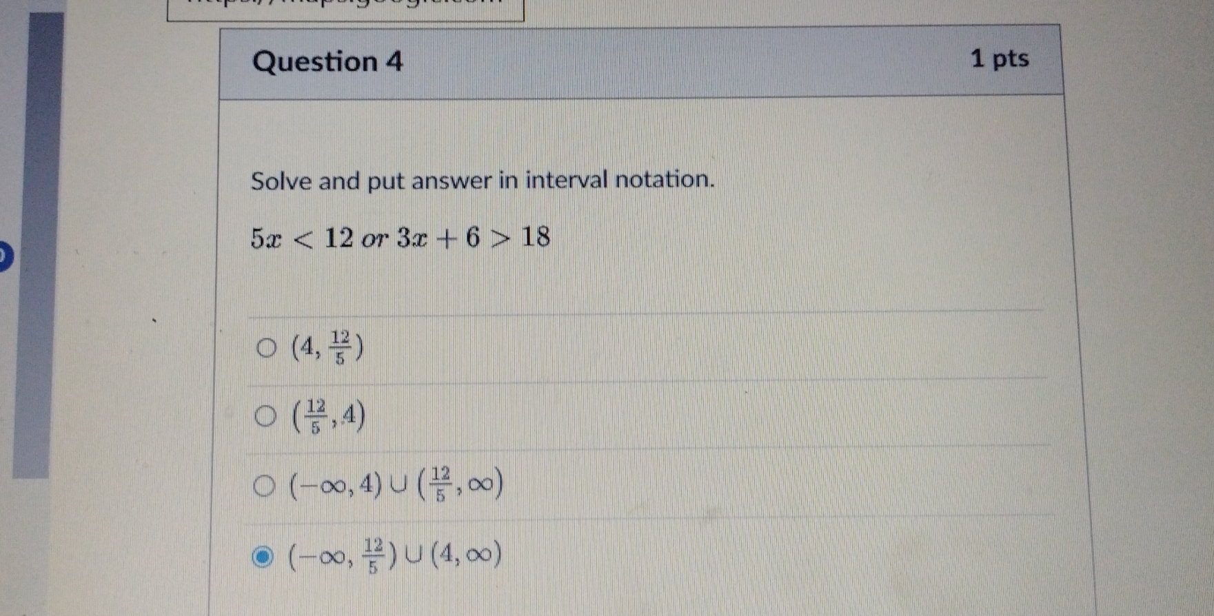 Solved Question 41ptsSolve and put answer in interval | Chegg.com