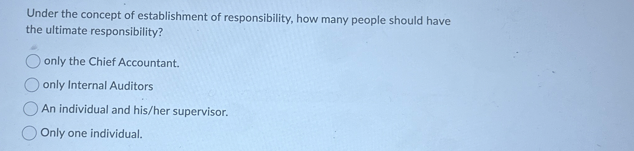 High Quality SOLUTION Under the concept of establishment of responsibility, | Chegg.com