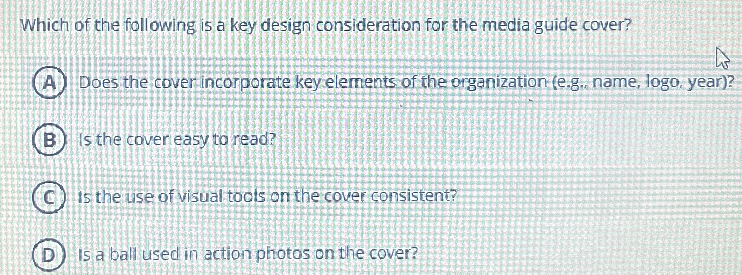 Solved Which of the following is a key design consideration | Chegg.com