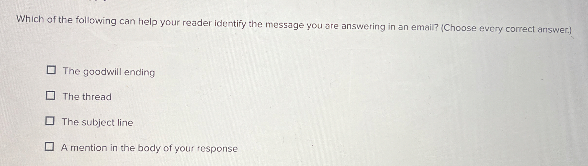 Solved Which of the following can help your reader identify | Chegg.com