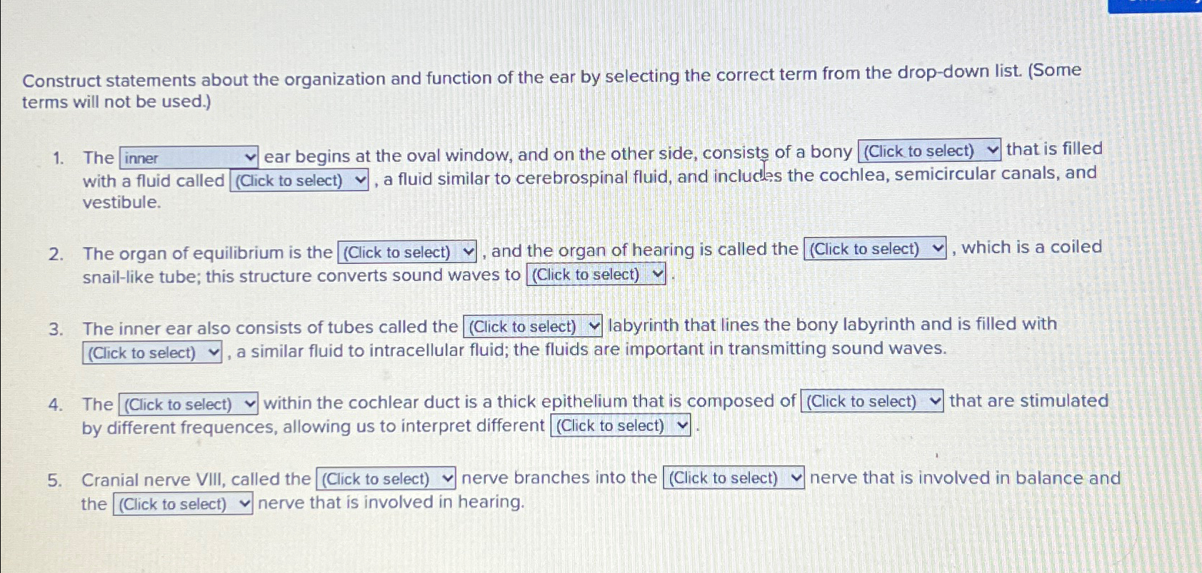Solved Construct statements about the organization and | Chegg.com