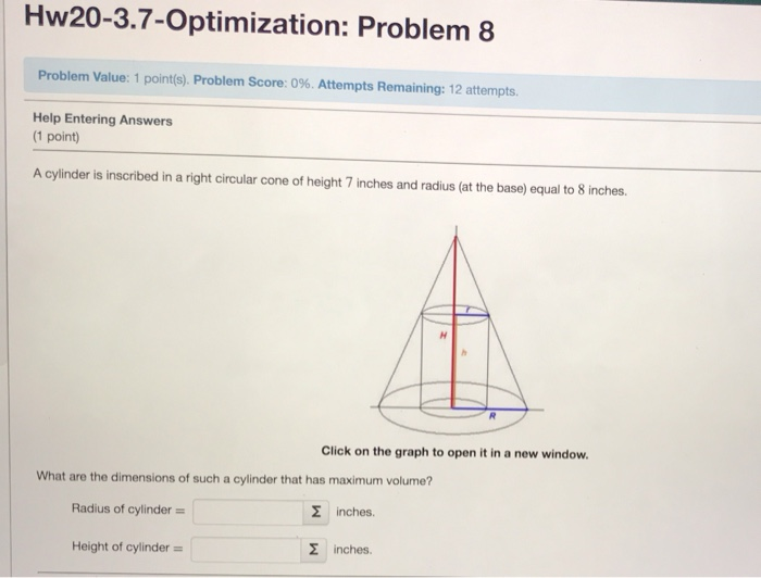 Solved Hw20-3.7-Optimization: Problem 8 Problem Value: 1 | Chegg.com