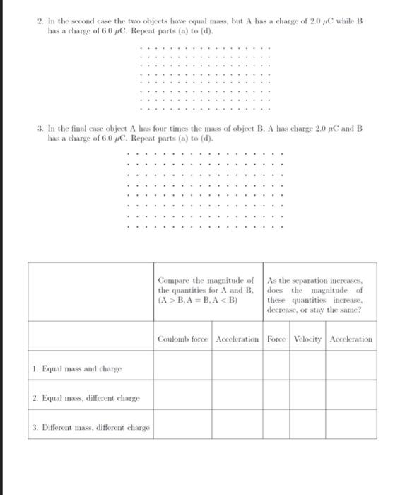 Solved 1. Do the following handout on electric forces and | Chegg.com