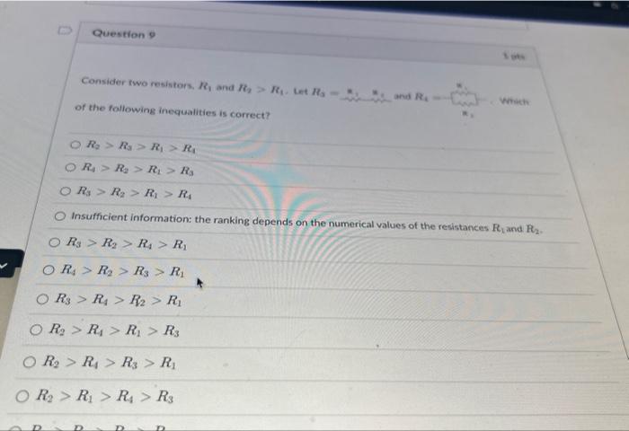 Solved Consider rwo resistors, R1 and R2>R4. Let R3=π3, and | Chegg.com