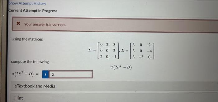 Solved Show Attempt History Current Attempt in Progress * | Chegg.com