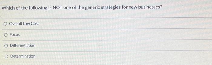 Solved Which of the following is NOT one of the generic | Chegg.com