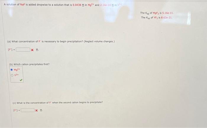 Solved A solution of NaF is added dropwise to a solution | Chegg.com