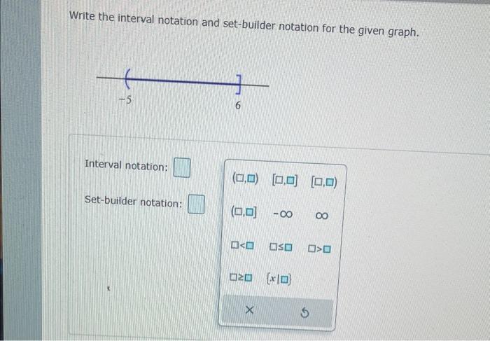 Solved Write the interval notation and set-builder notation | Chegg.com