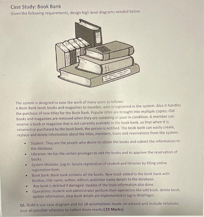 Solved Case Study: Book Bank Given the following | Chegg.com