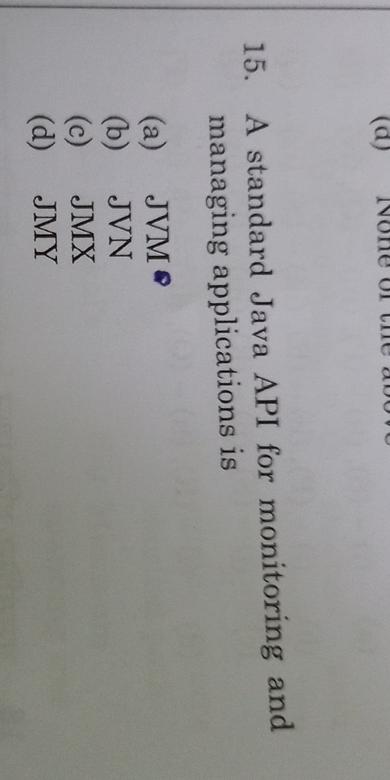 Solved A standard Java API for monitoring and managing | Chegg.com