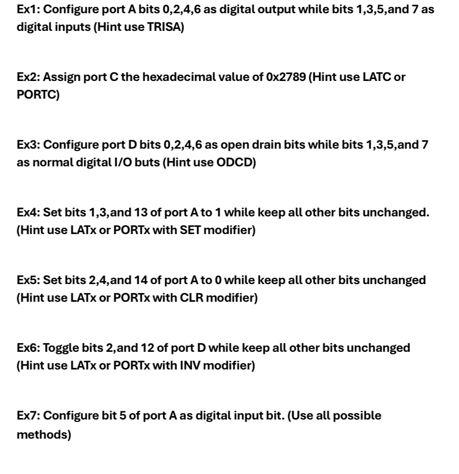 Solved PIC32 ﻿Programming in C Question Exercises | Chegg.com