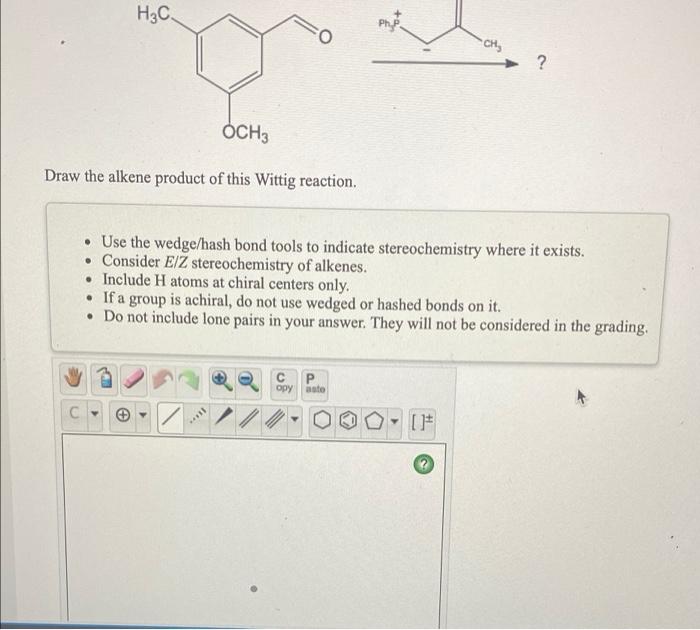 Solved Н.С. сн. ? OCH3 Draw the alkene product of this | Chegg.com