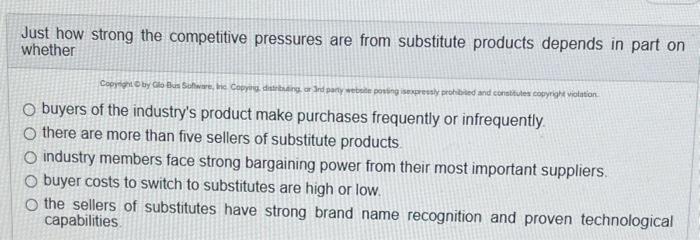 Solved Just how strong the competitive pressures are from | Chegg.com