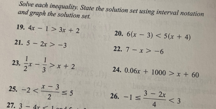 Solved Solve each inequality. State the solution set using | Chegg.com