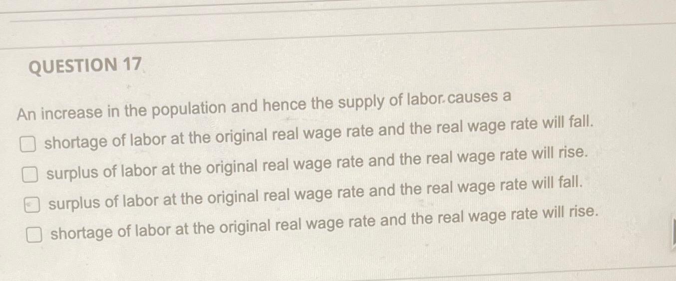 Solved QUESTION 17An increase in the population and hence | Chegg.com