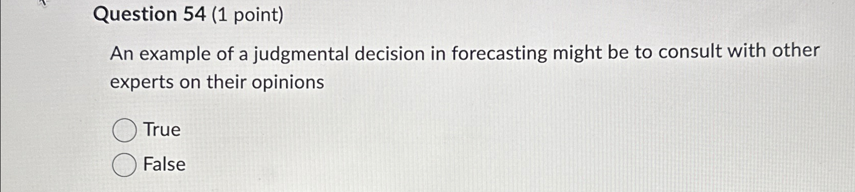 Solved Question 54 (1 ﻿point)An example of a judgmental | Chegg.com